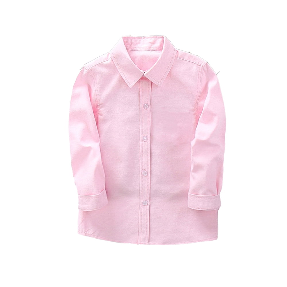 LYMAYTER 3-14 Years Kids Boys' Dress Shirt Long Sleeve Slim Fit Dress ...