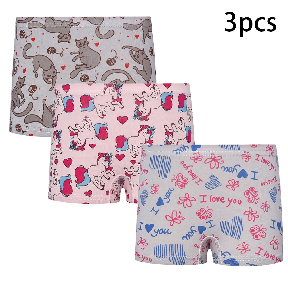 LYMAYTER 3 Pcs Girls Underwear for Toddler Briefs, Kids Four Corners ...