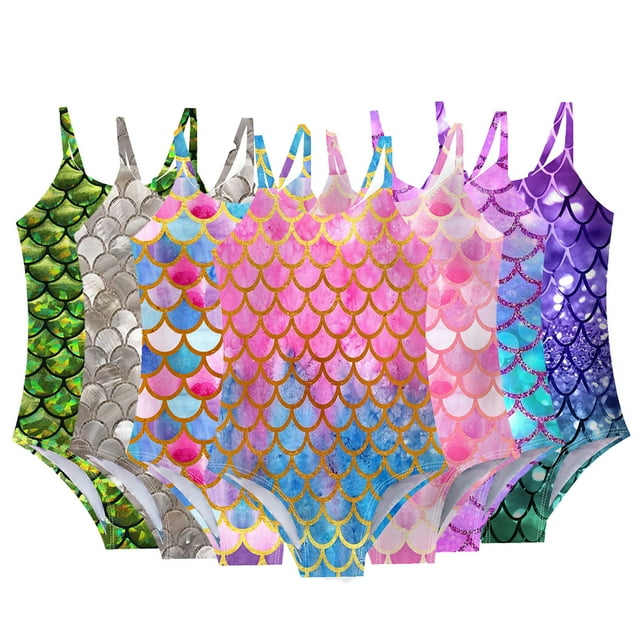 LYMAYTER 5-12Y Kids Girls Halter Swimsuit Toddler Backless One Piece ...