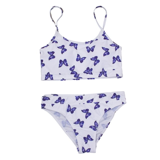 LYMAYTER 7-14 Years Girls Bikini Swimsuits Outfit Hawaiian Split ...