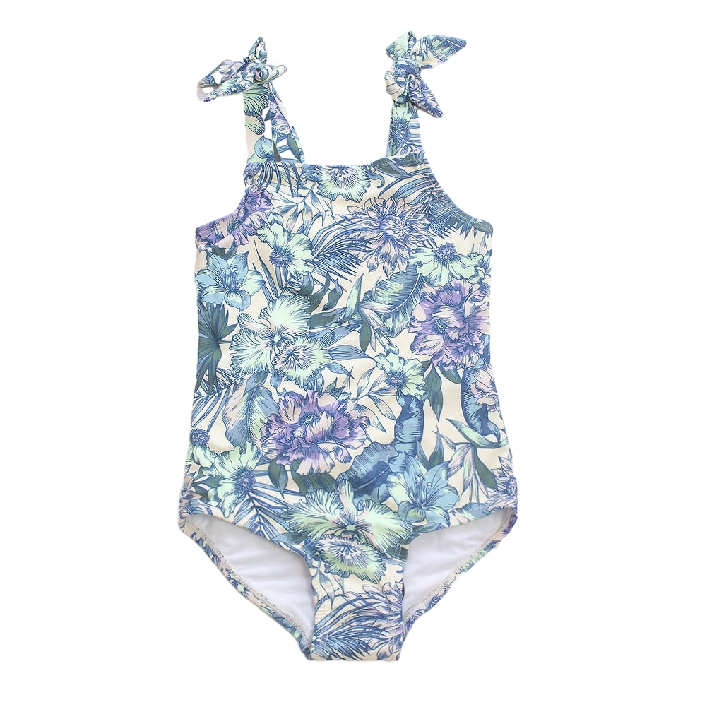 LYMAYTER 7-14 Years Girls One Piece Swimsuits for Kids Prints Tank ...