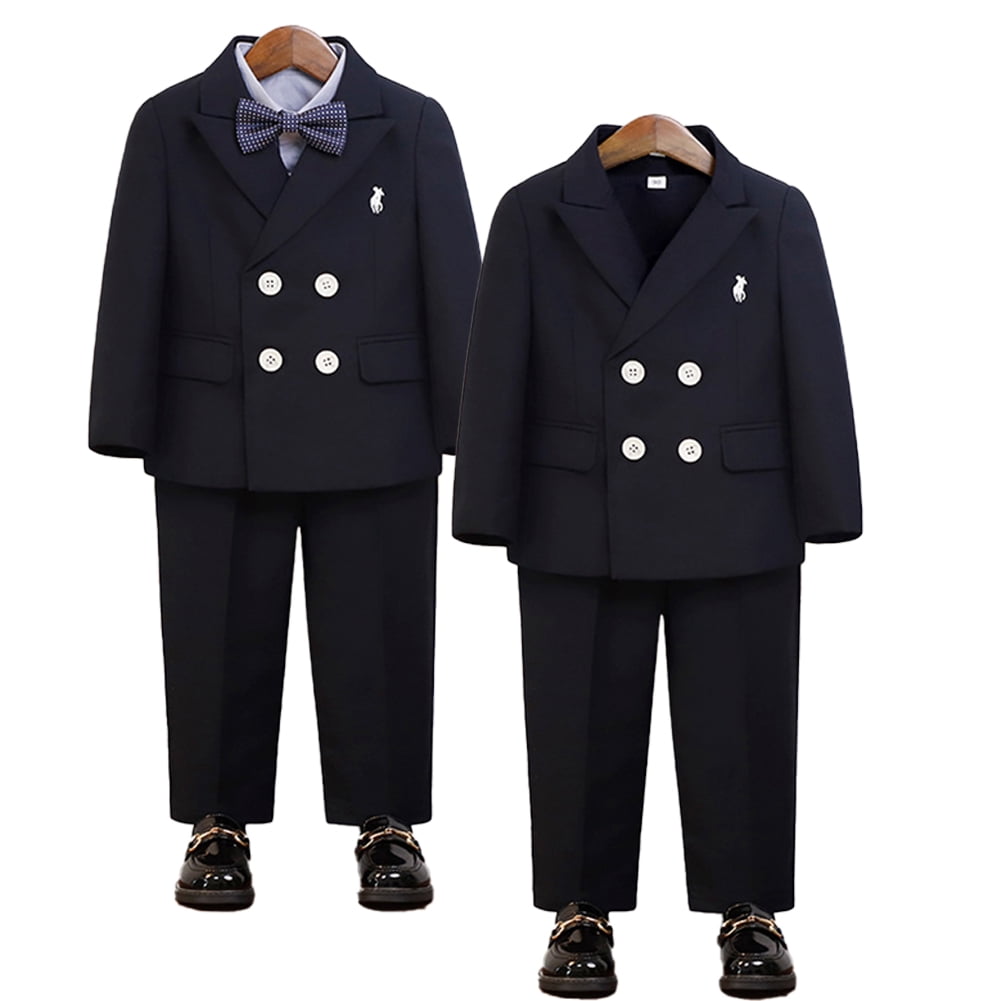 LYMAYTER‌ Boys Wedding Suit Jacket Vest Pants Outfit for 1Y-15Y Toddler ...