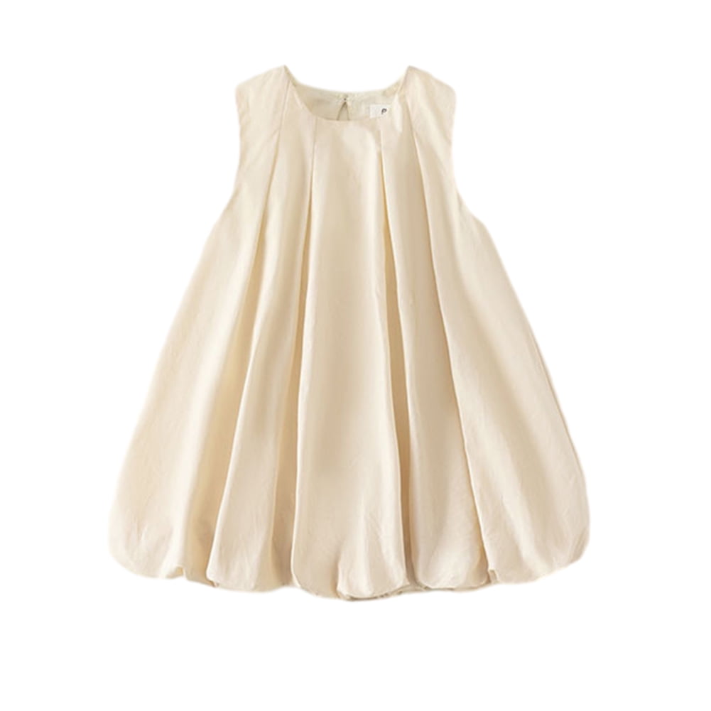 LYMAYTER Girl Dress for Toddler Sleeveless Sundress Kids Cotton Comfort ...