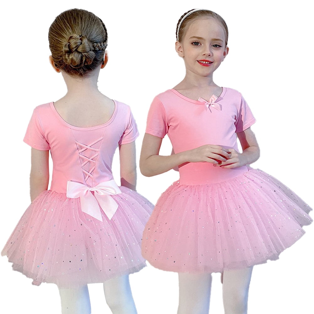LYMAYTER Girls Ballet Leotards kids Long/Short Sleeve Leotard with Tutu ...