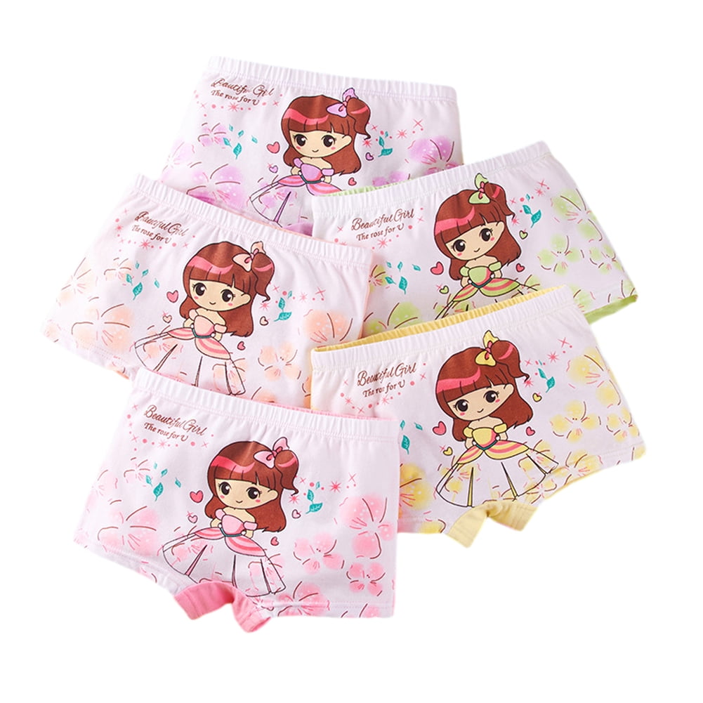 LYMAYTER Girls Boxer Briefs for Kids Toddler 5PCS Soft Cotton Underwear ...