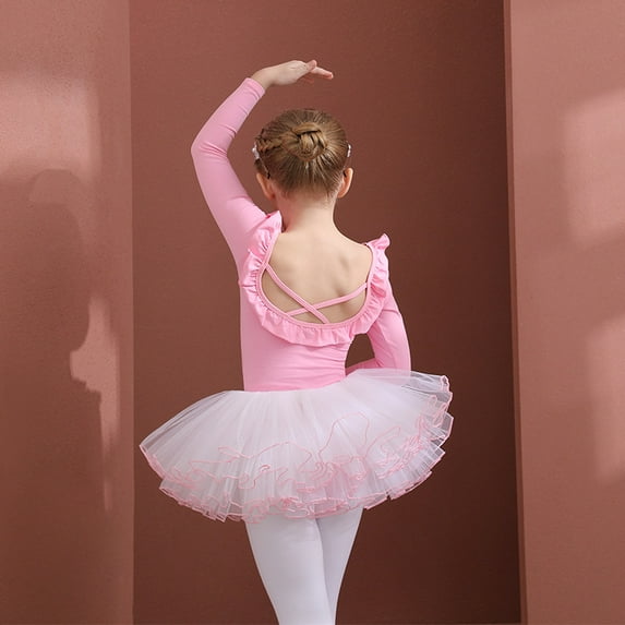 LYMAYTER Girls Toddler Ballet Leotards Criss-Cross Back Dance Dress ...