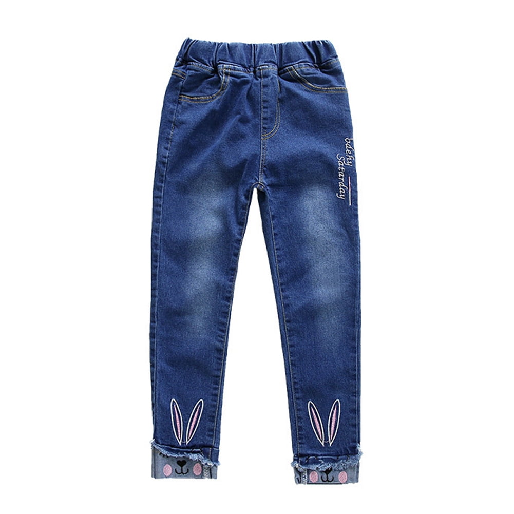 LYMAYTER Kids Girls Jeans Pants 3-13T Baby Toddler Stretch Denim ...