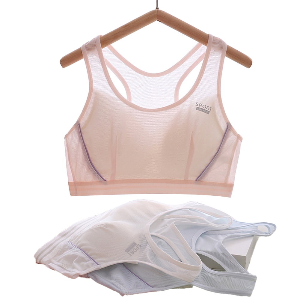 LYMAYTER‌ Kids Girls Training Bras Wirefree Breathable Mesh Bras for 75 ...