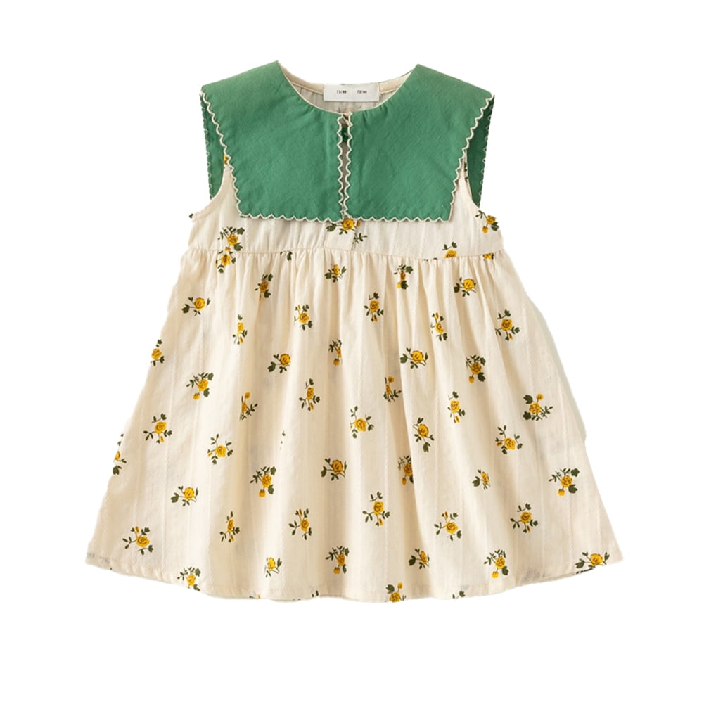 LYMAYTER Little Girls Soft Dresses for Kids Baby Floral Sleeveless ...