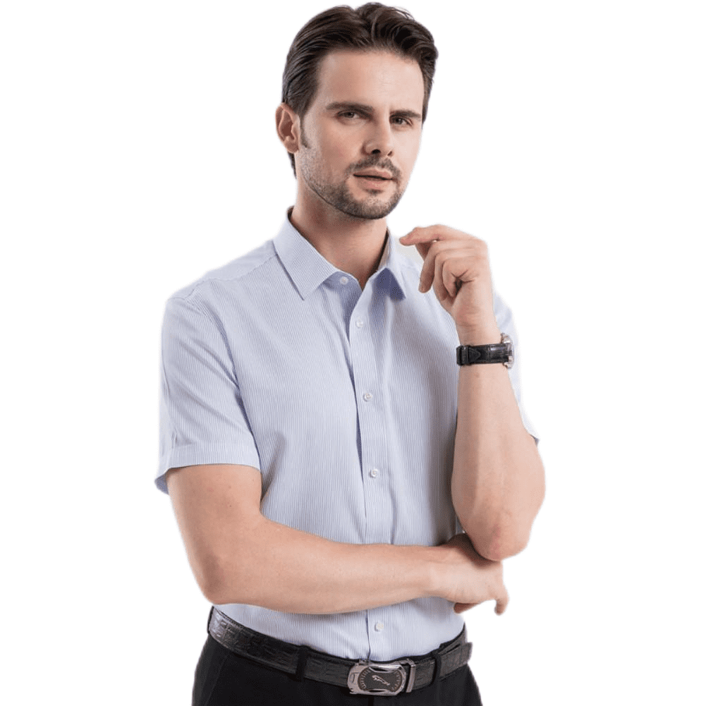 LYMAYTER Men's Solid Color Dress Shirt Short Sleeve Fall Professional ...