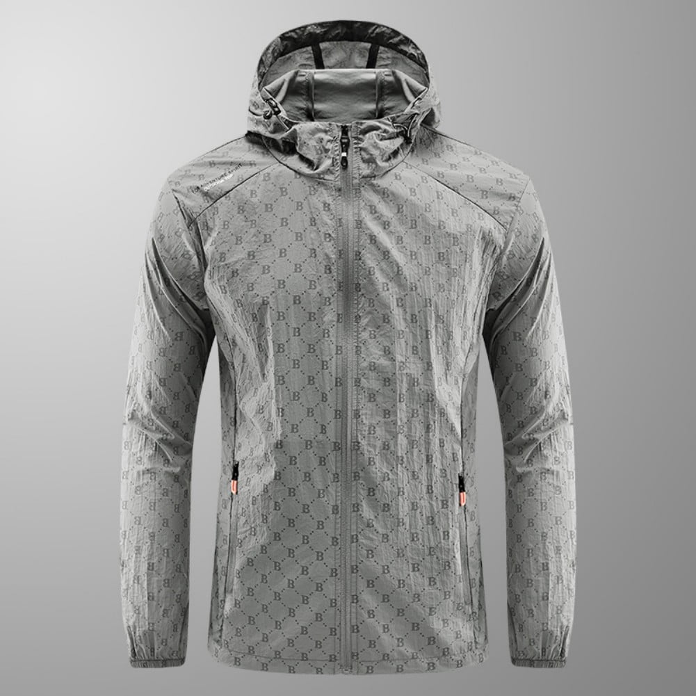 LYMAYTER Men's UPF 50+ Hooded Sun Shirt Printed Silk Sun Protection ...