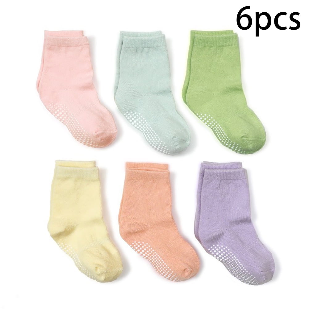 LYMAYTER 6 Pairs Kids Baby Toddler Non Slip Socks Boys Girls Knit Warm ...