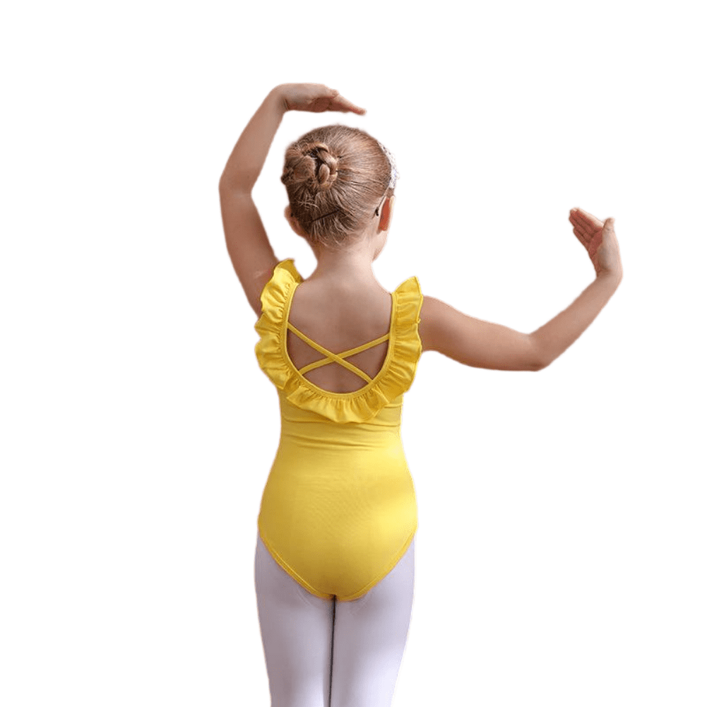‌LYMAYTER Ruffle Short Sleeve Leotard for Girls Ballet Leotards ...