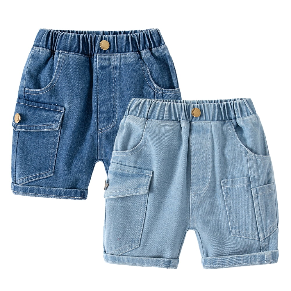 LYMAYTER Toddler Baby Jeans Shorts for Boys Summer Elastic Waist Denim ...
