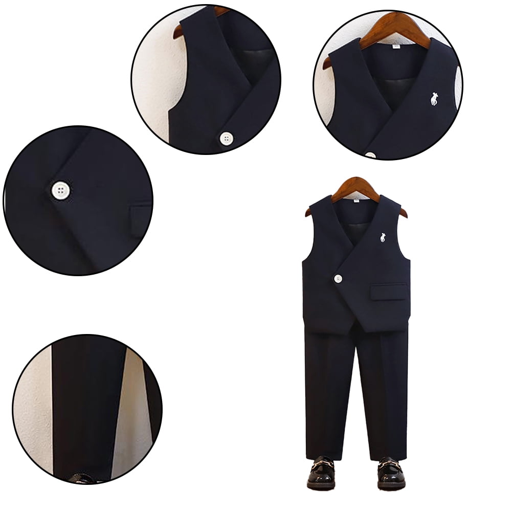 LYMAYTER Toddler Boy Baby Formal Suit Set 2PC for Birthday Party with ...