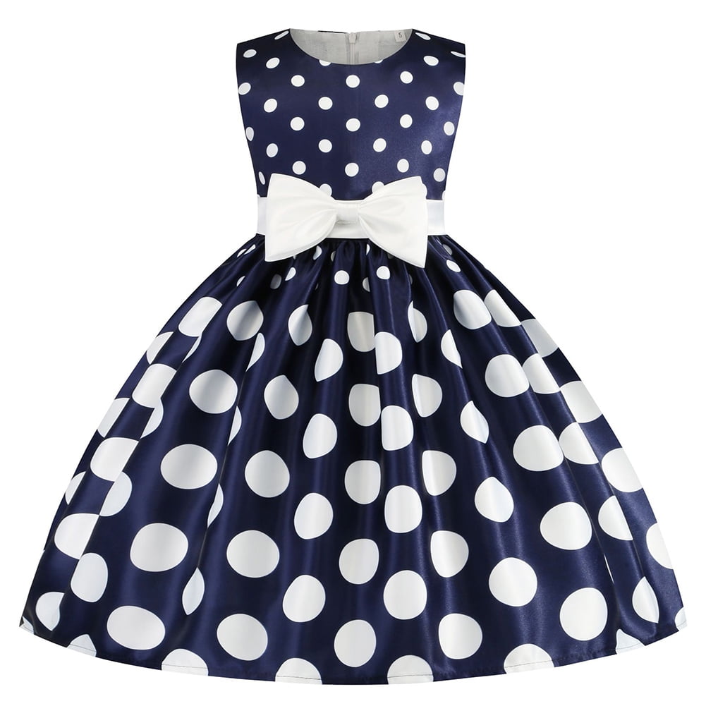 LYMAYTER Toddler Girls Polka Dot Dress Kids Princess Party Tutu Dresses ...