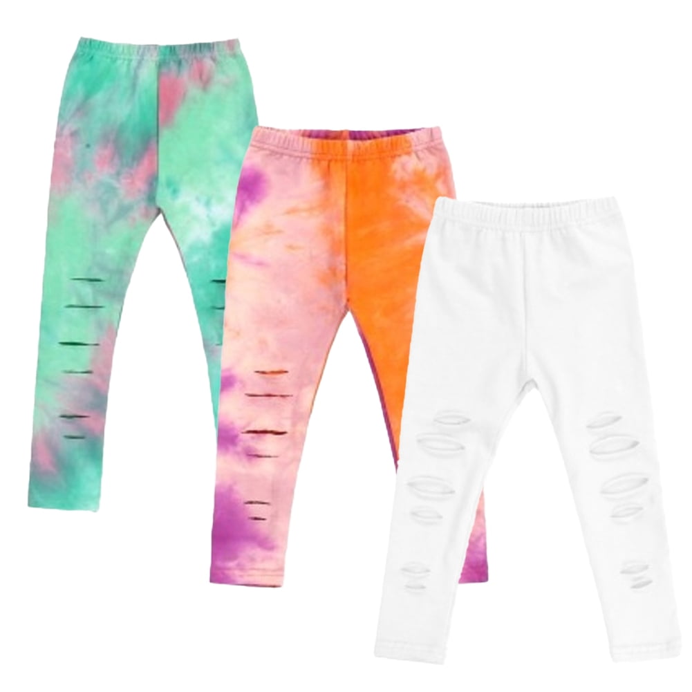 LYMAYTER Baby Girls Spring Distressed Waist Denim Pants Elastic Ripped ...