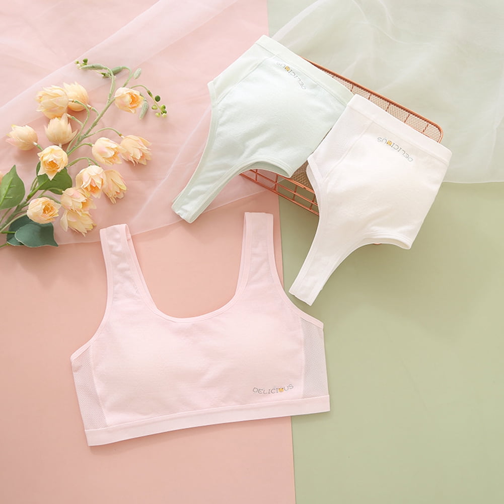 LYMAYTER ‌Training Bras for Girls 7-12 Years Old Wireless Seamless Thin ...