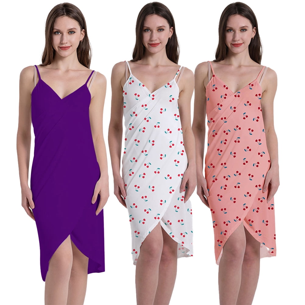 LYMAYTER Women Fashion Dresses Cherry Print Camisole Dresses Hawaii ...