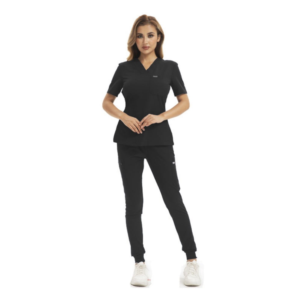 LYMAYTER Womens Nurse Uniform for XS-2XL Durable Medical Uniform Solid ...
