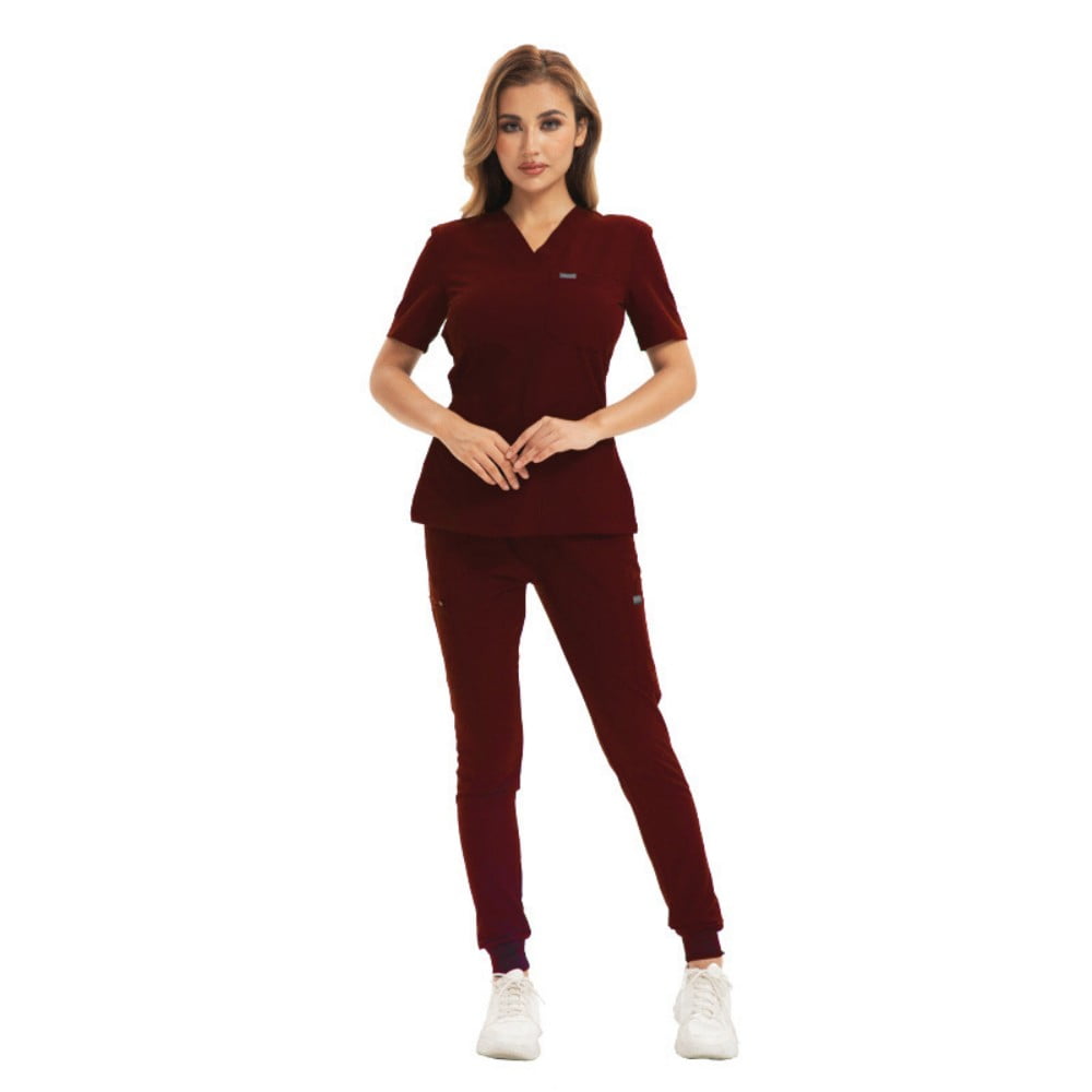 LYMAYTER Womens Nurse Uniform for XS-2XL Durable Medical Uniform Solid ...