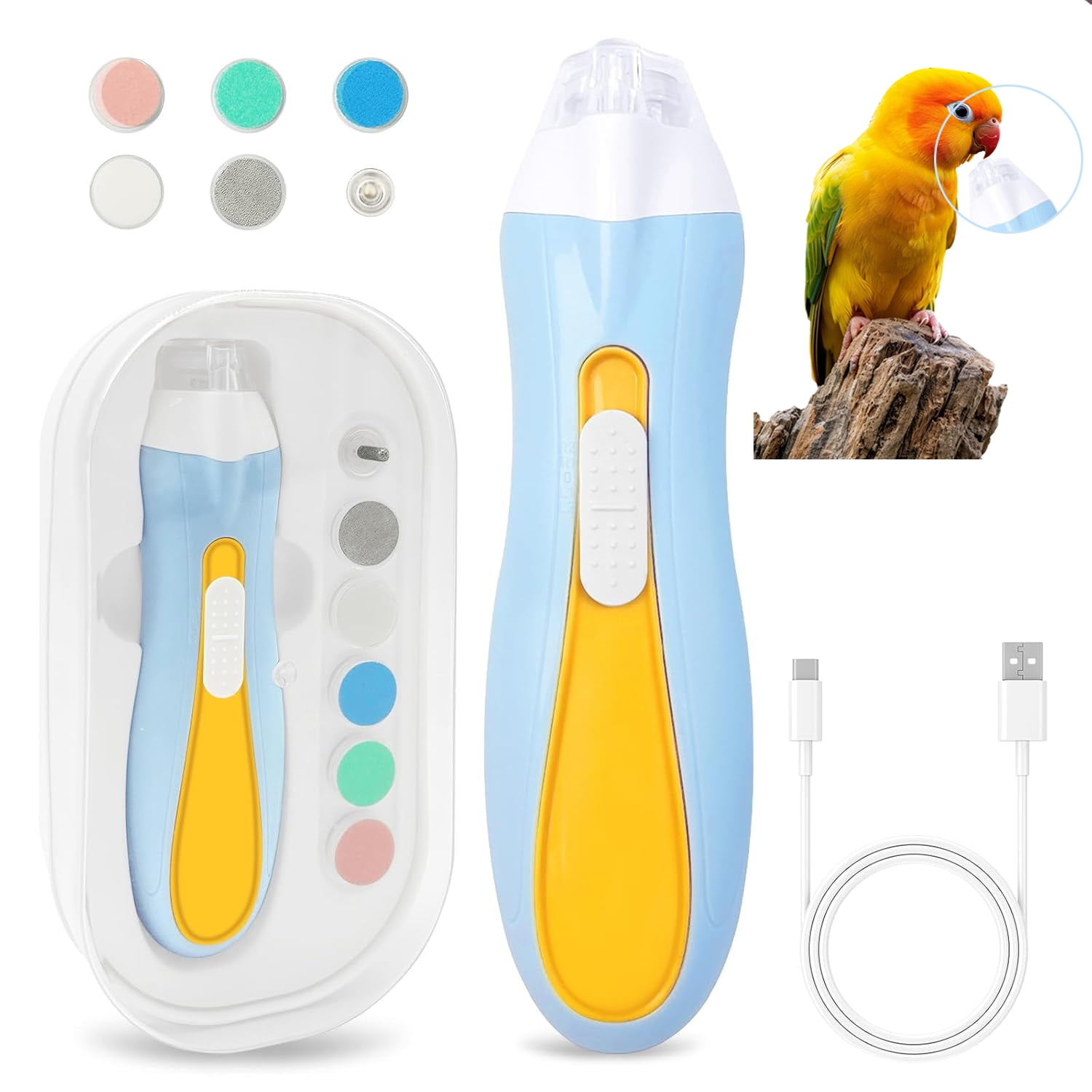 LYML.E1 Parrot Nail Grinder and Beak Trimmer with LED Lights, with 6 ...