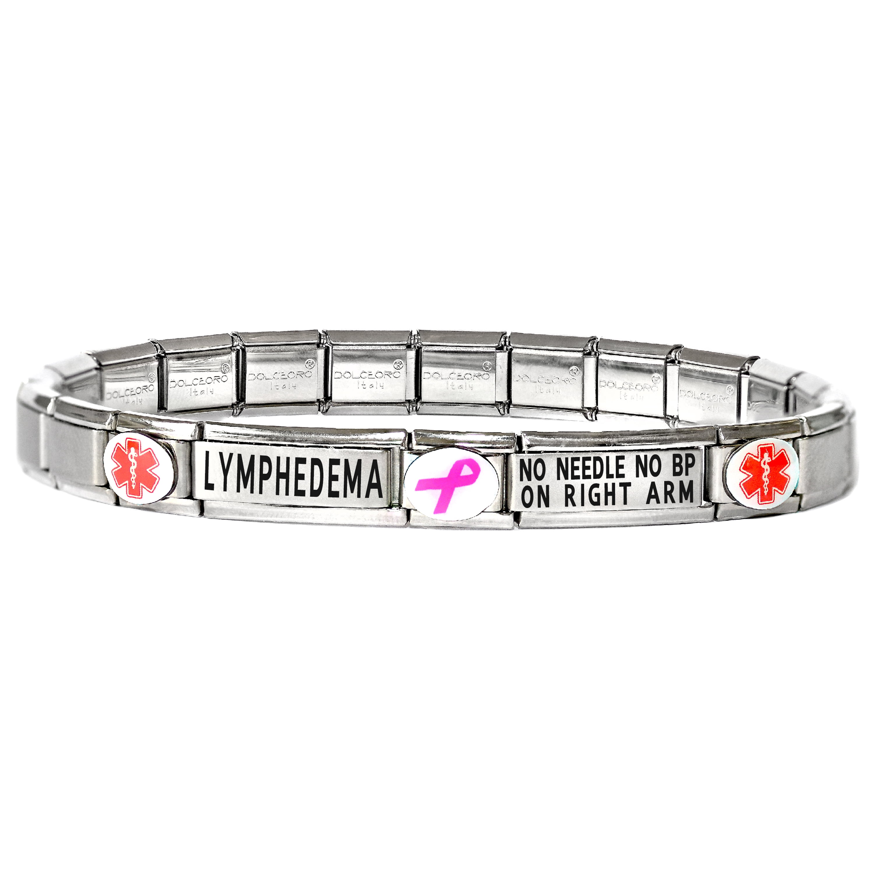 LYMPHEDEMA Medical Alert ID Bracelet - NO NEEDLE NO BP ON RIGHT ARM ...