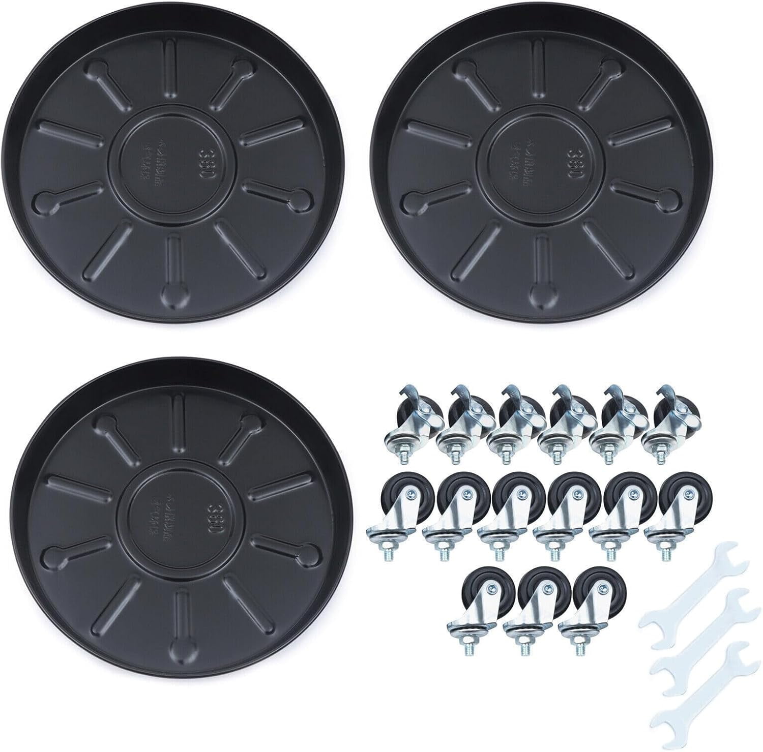 LYNICESHOP Caddy with Wheels, 3Pack Plastic Pallet Caddy Stand Planter ...