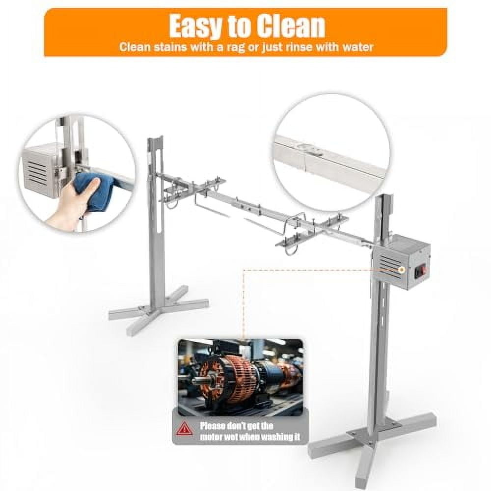 LYNICESHOP Electric Rotisserie Grill, 110v 53" Spit Roaster Rotisserie ...