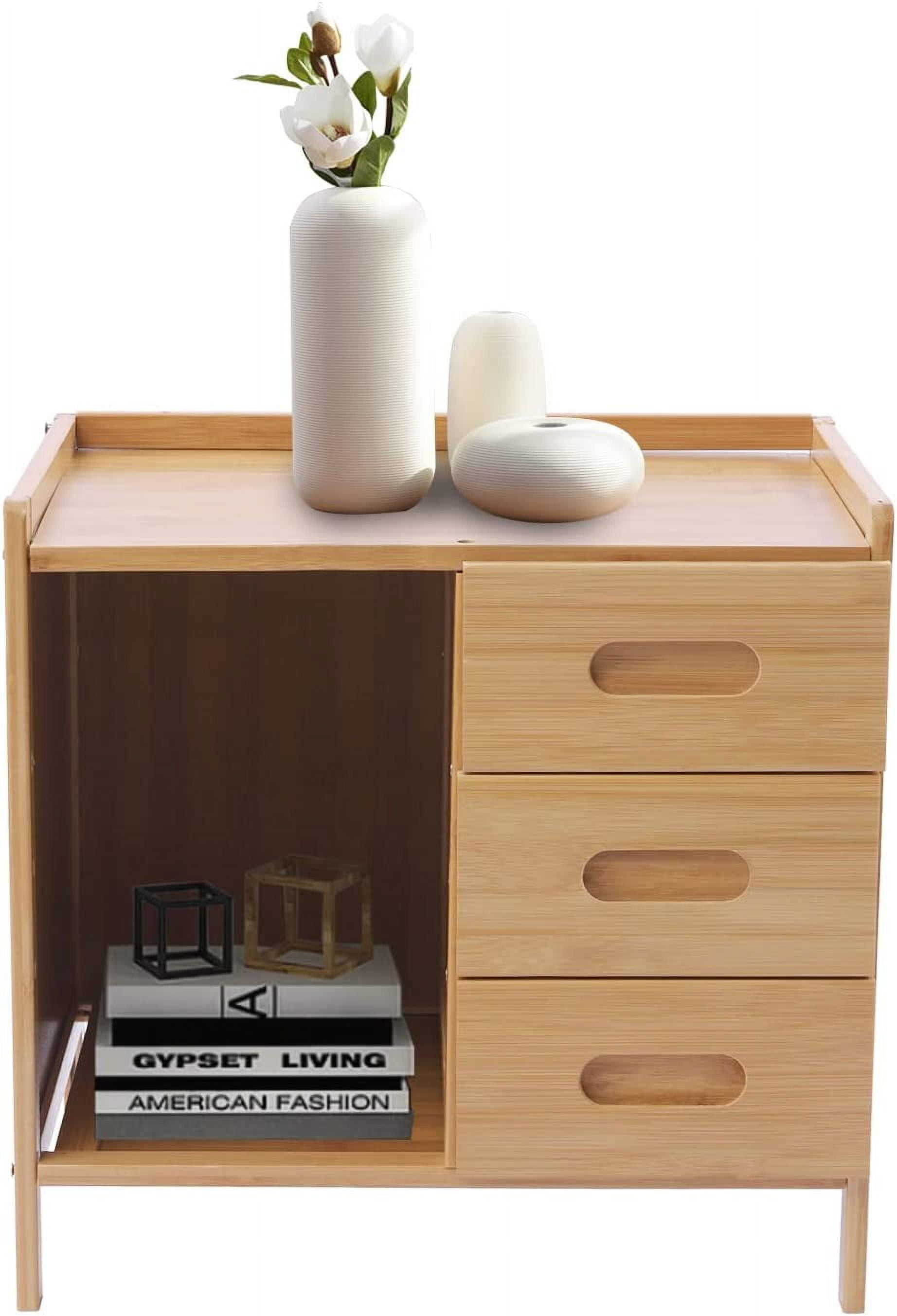 LYNICESHOP Nightstand, 3-Tier End Table Bedroom Bedside Table ...