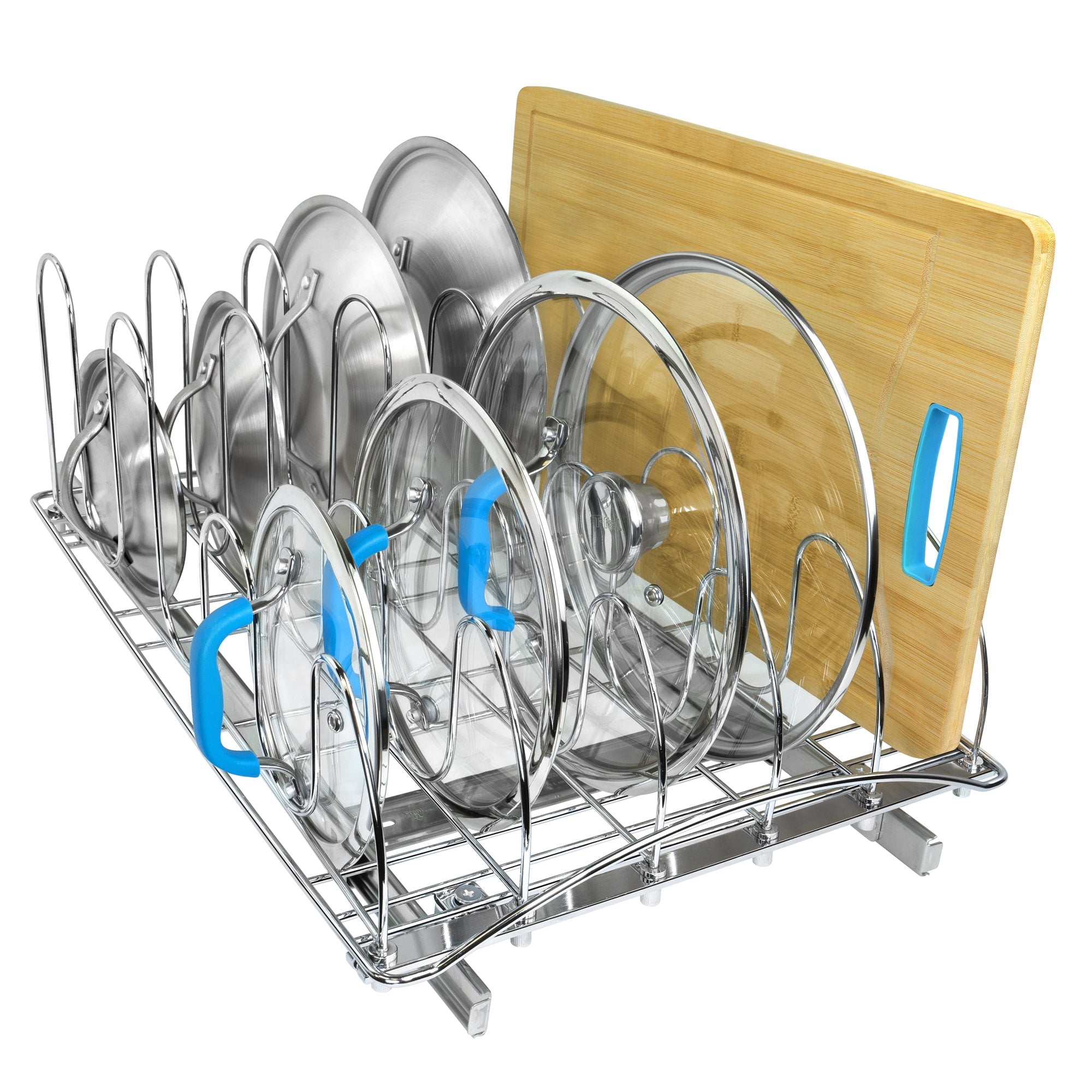 LYNK PROFESSIONAL® Pull Out Pot Lid and Cookie Sheet Organizer Rack for ...
