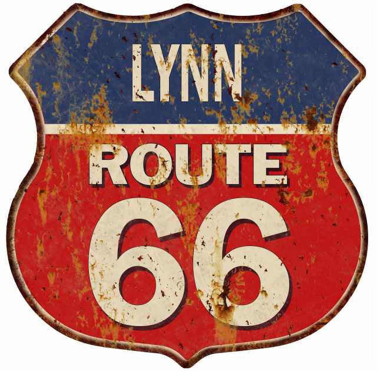 LYNN Route 66 Sign Shield Metal Gift Man Cave Red 211110005089 - Walmart.com