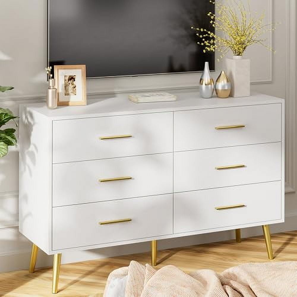 White Dresser Gold Handles