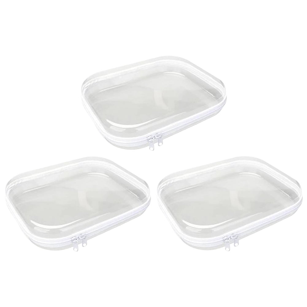 LYQTOY Hard Clear Zipper Case Clear Case Toy Storage Organizer Bins ...