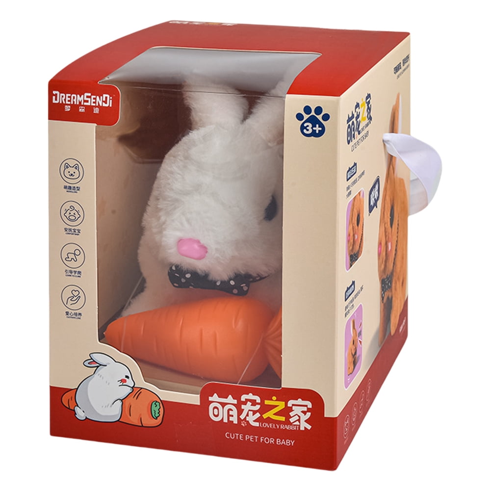 LYQTOY Realistic Dog Toy Electronic Robot Rabbit Plush Toy With Carrot ...