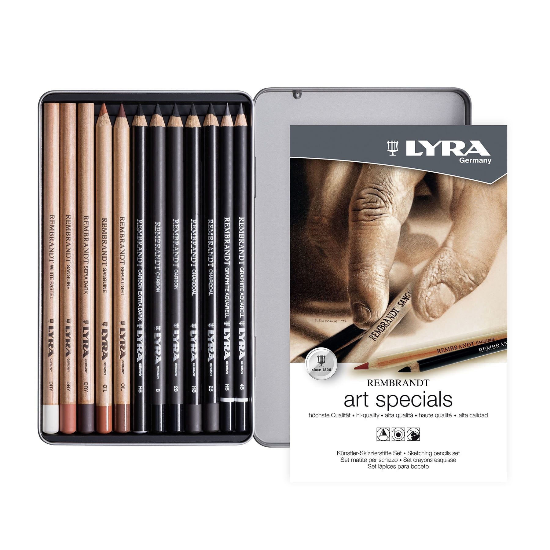 Lyra Rembrandt Art Special Graphite Set Tin, Artist Pencils, Assorted ...