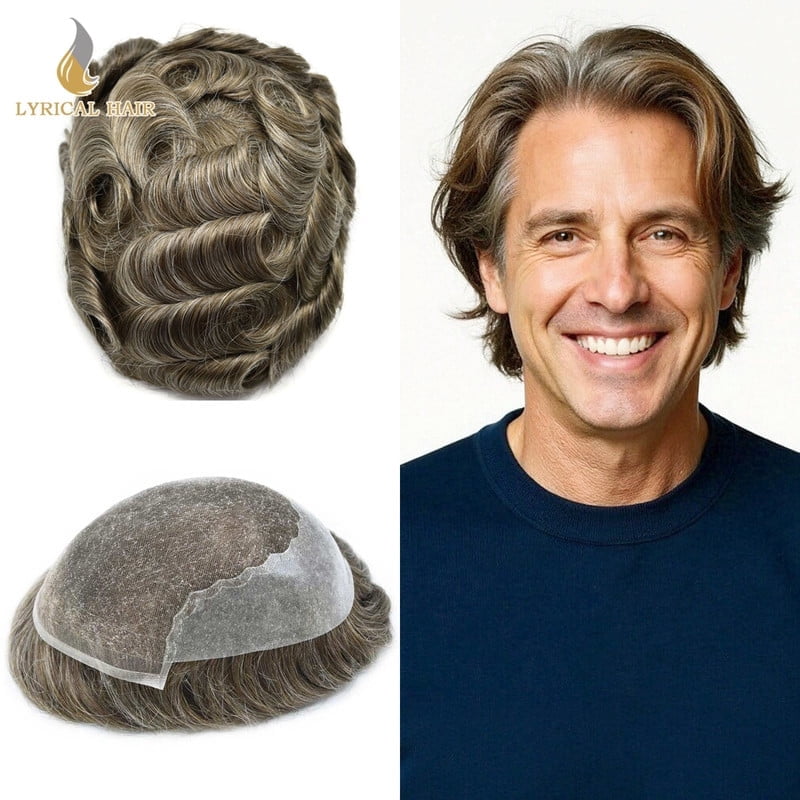 LYRICAL HAIR Toupee for Men French Lace Front Men's Toupee Human Hair ...