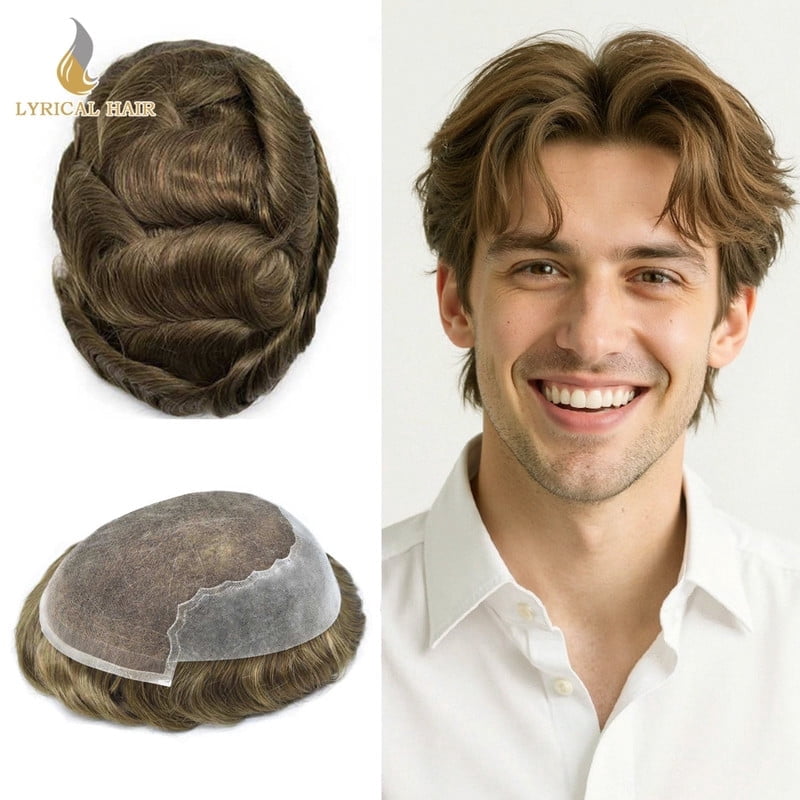 LYRICAL HAIR Mens Wigs Lace Front Toupee Hair for Men Thin Skin Men's ...
