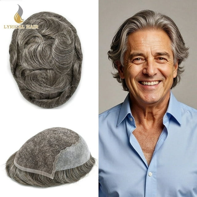 LYRICAL HAIR Mens Wigs Lace Front Toupee Hair for Men Thin Skin Men's ...