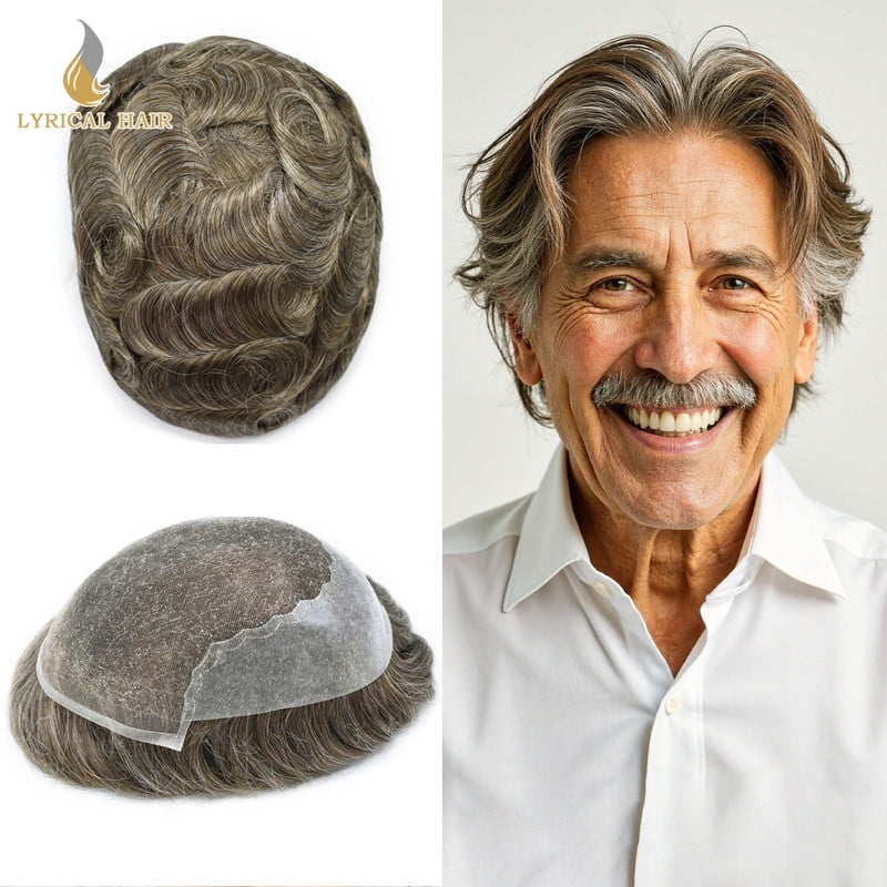 LYRICAL HAIR Mens Wigs Lace Front Toupee Hair for Men Thin Skin Men's ...