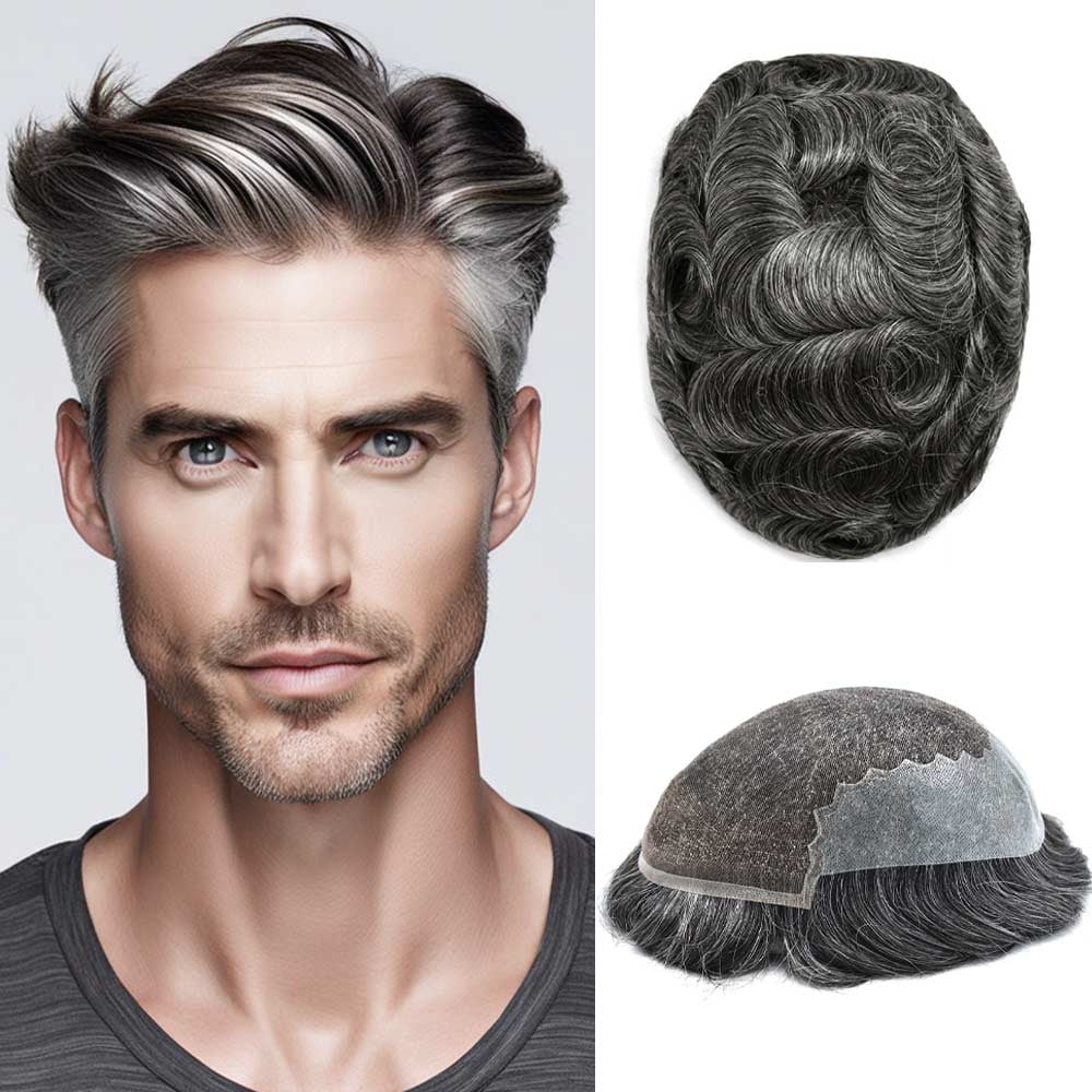 LYRICAL HAIR Lace Front Men Hair System French Lace Mens Toupee Human ...