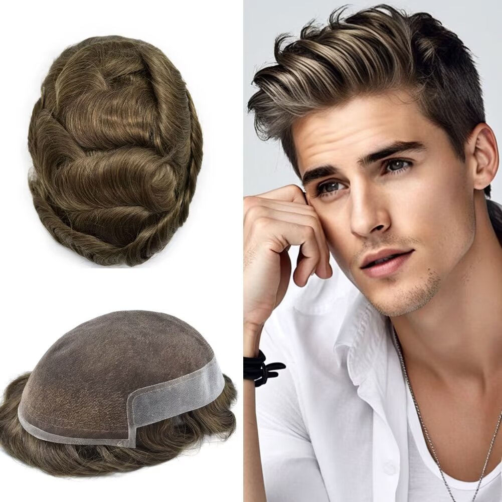 LYRICAL HAIR Lace Front Toupee for Men Indian Human Hair Replacement ...
