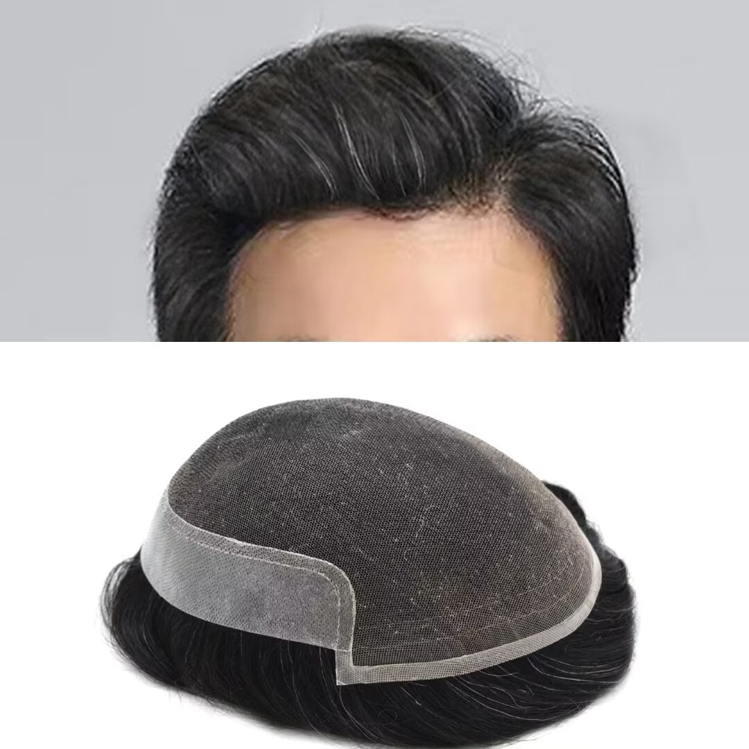 LYRICAL HAIR Lace Front Toupee for Men Indian Human Hair Replacement ...