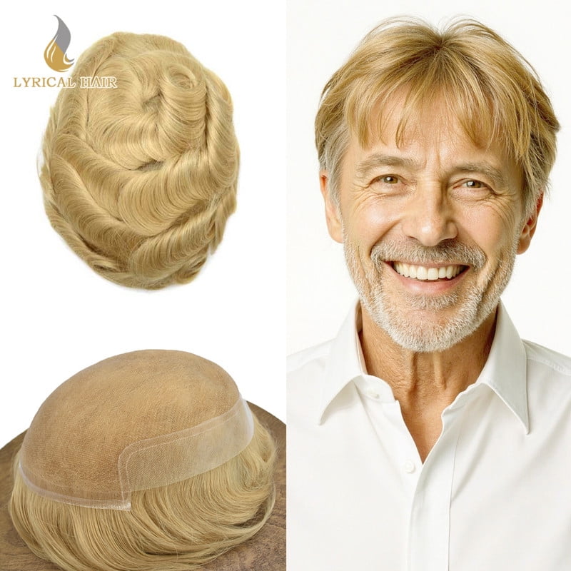 LYRICAL HAIR Toupee for Men Lace Front Mens Toupee Human Hair Clear ...