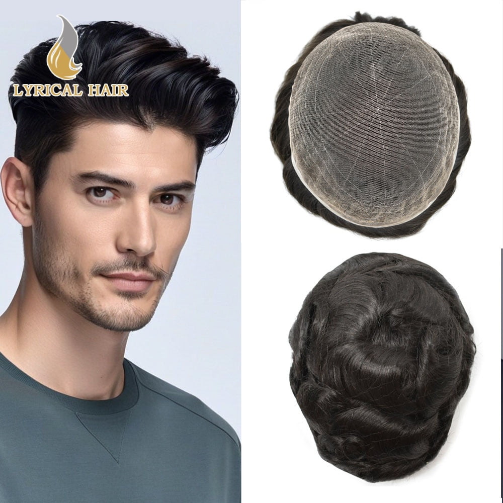 LYRICAL HAIR All Lace Toupee for Men Indian Human Hair Replacement ...