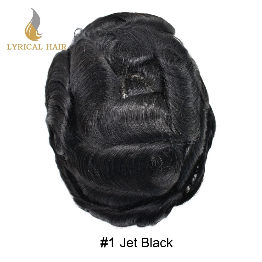 LYRICAL HAIR Mens Hair System Durable Fine Mono Center Mens Toupee ...