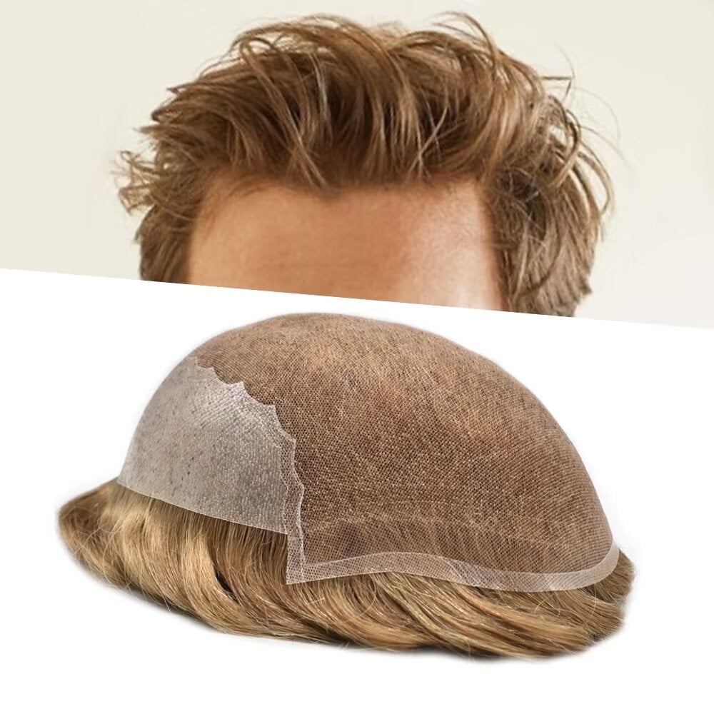 LYRICAL HAIR Mens Toupee Human Hair Piece French Lace Front Toupee for ...