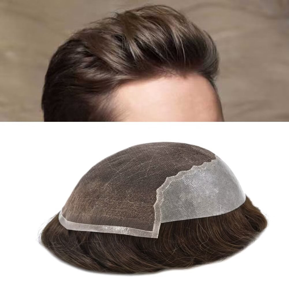 LYRICAL HAIR Mens Toupee Human Hair Piece French Lace Front Toupee for ...