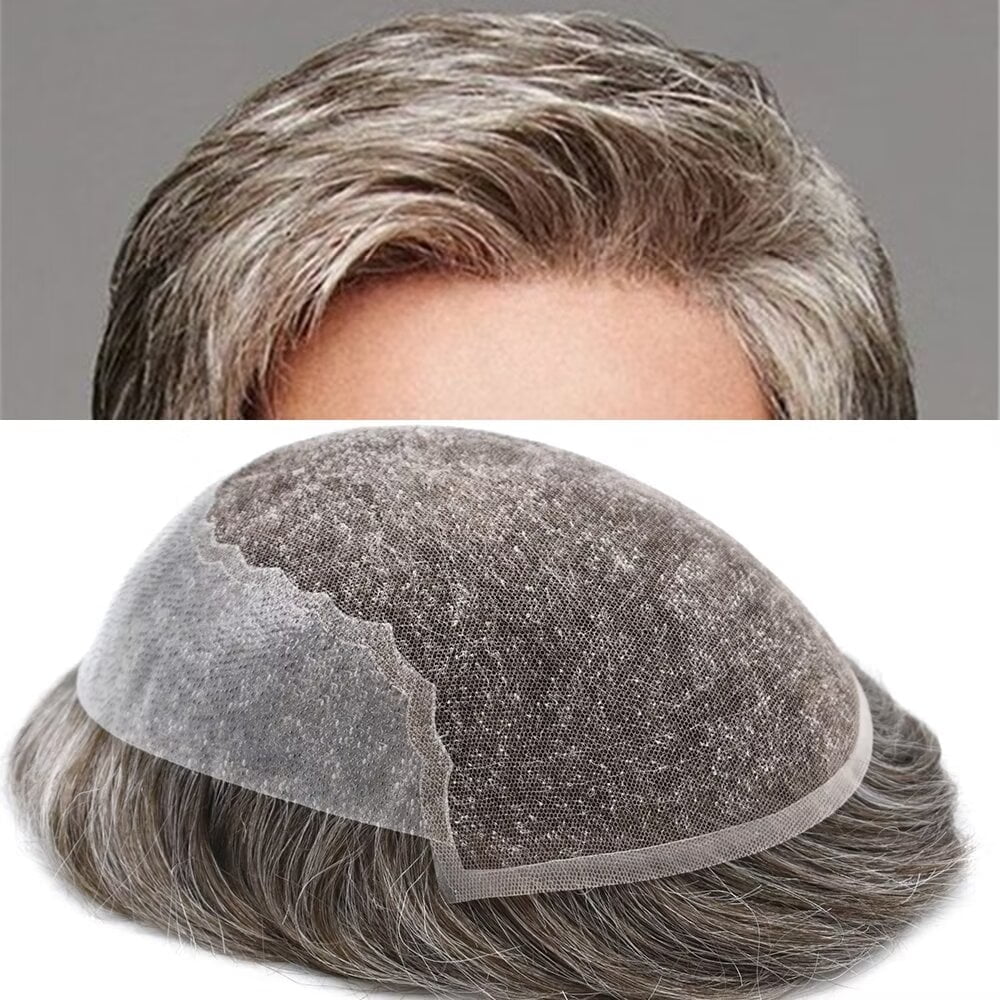 LYRICAL HAIR Mens Toupee Human Hair Piece French Lace Front Toupee for ...