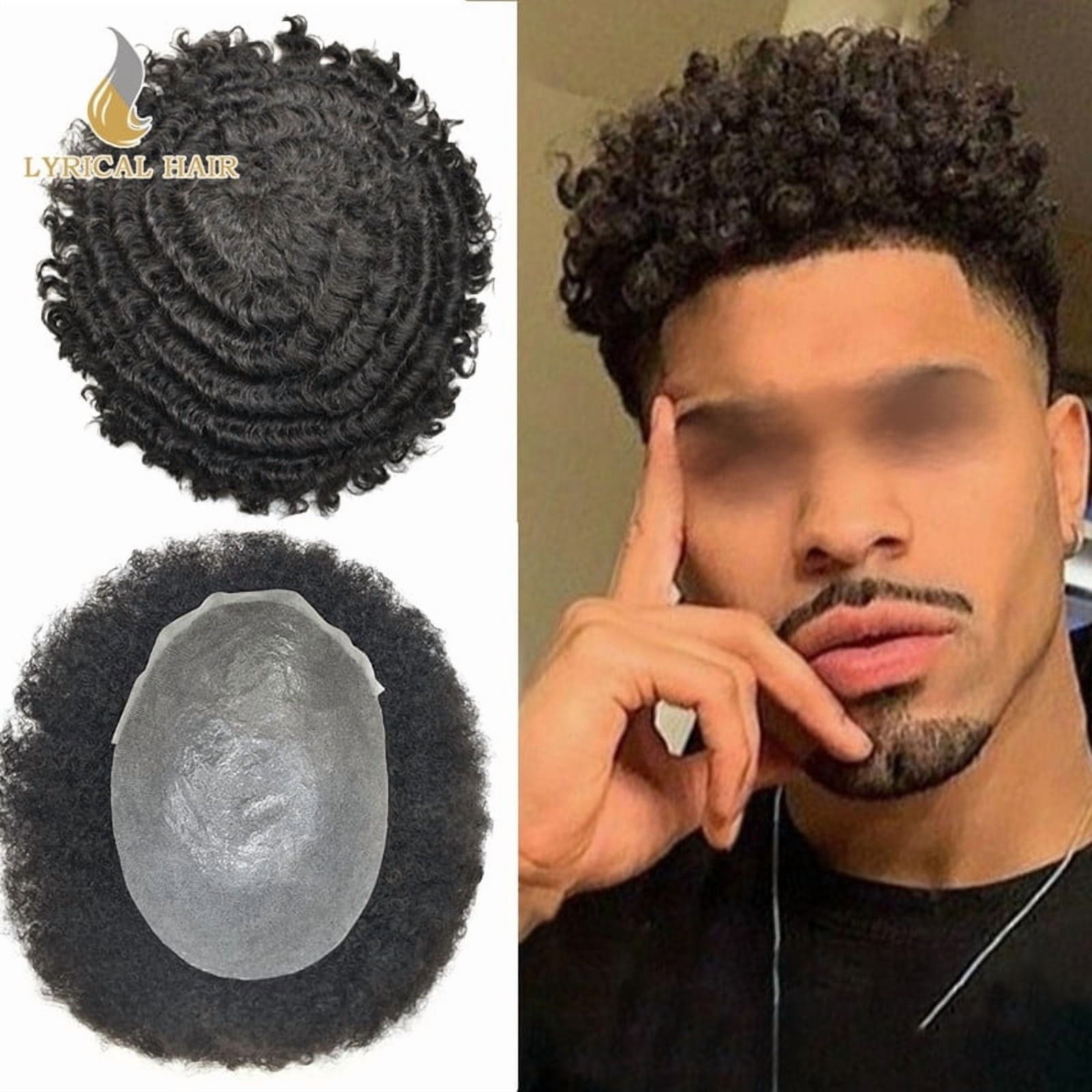 LYRICAL HAIR Thin Skin Toupee for Men Brazilian Human Hair Replacement ...